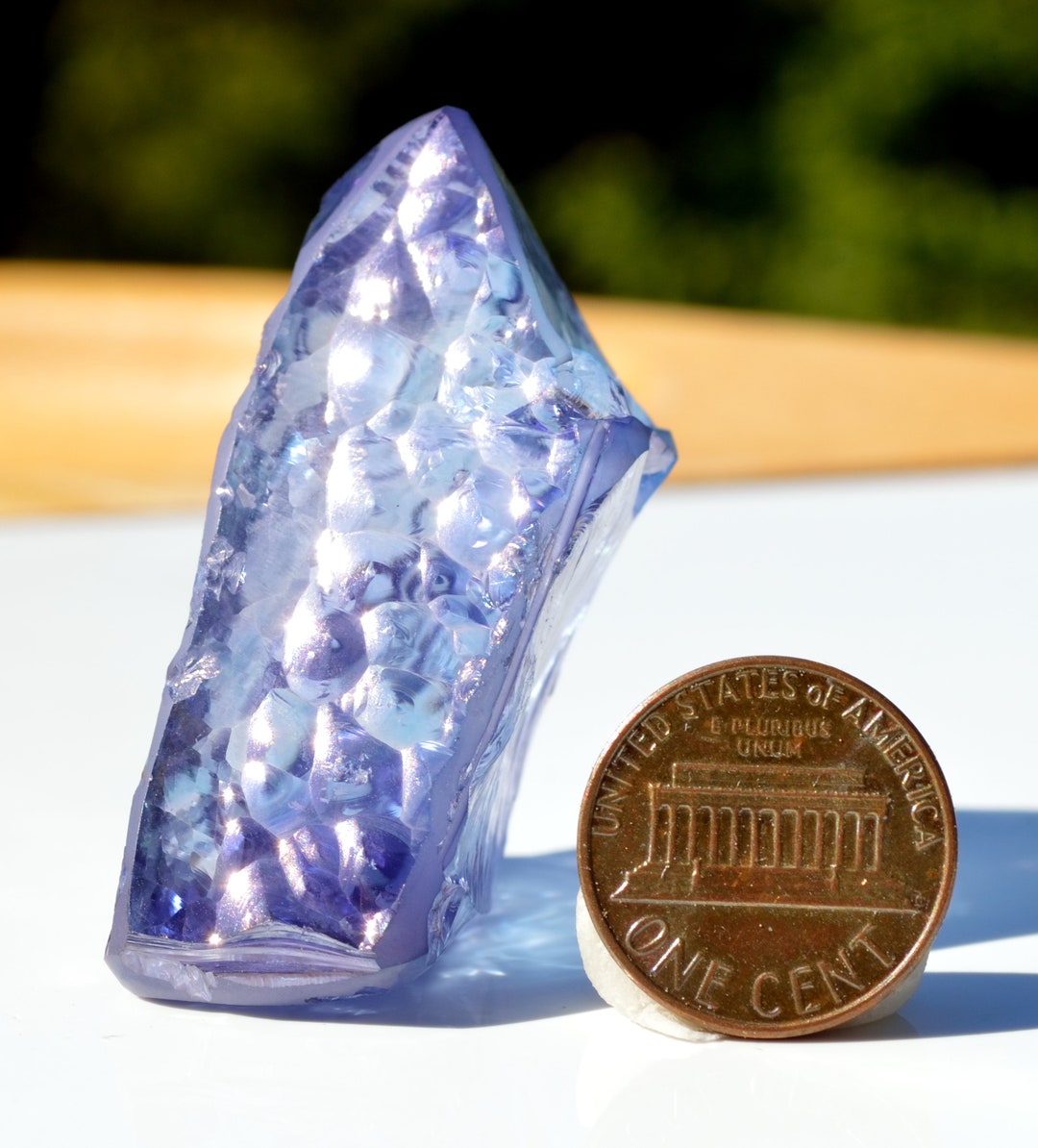 Tanzine Aura Quartz Chunk: Freeform Indigo Crystal (L 50mm W up to 25mm ...