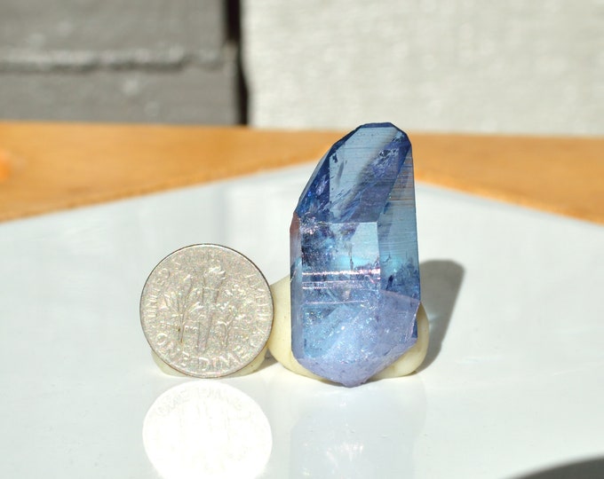 Tanzine Aura Receiver Quartz Crystal, Tanzanite Aura Quartz, Tanzan ...