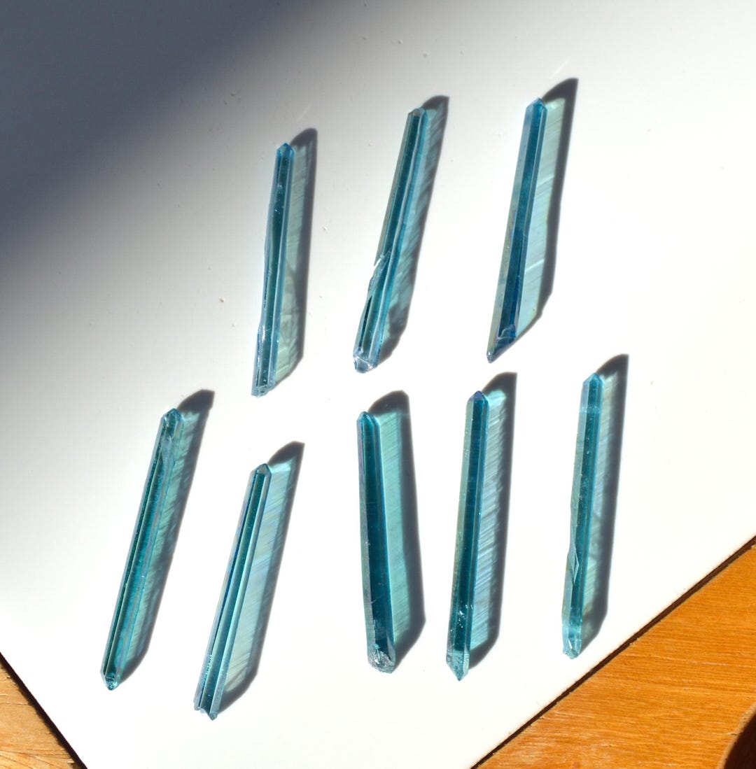 Aqua Aura Quartz: 8 Singing Crystals 37-39mm X 4-5mm - Etsy