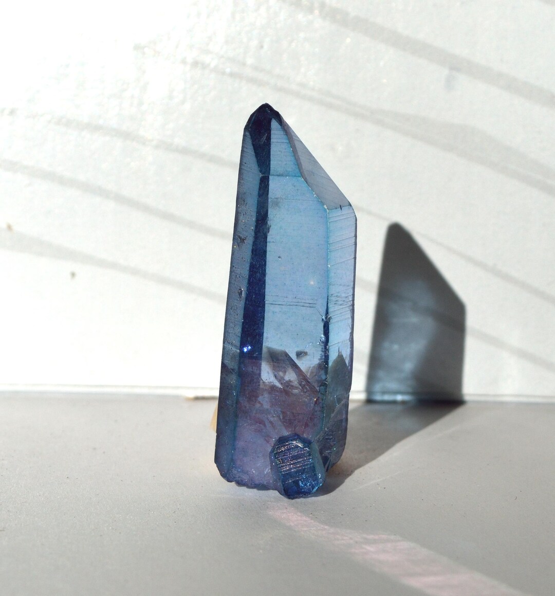 Tanzine Aura ET Quartz Crystal, Tanzanite Aura Lemurian Quartz, Tanzan ...