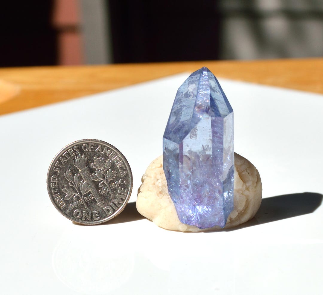 Tanzine Aura Receiver Quartz Crystal, Tanzanite Aura Quartz, Tanzan ...