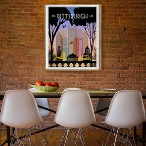 Pittsburgh Skyline Print, Pennsylvania Art, Pittsburgh Poster ...