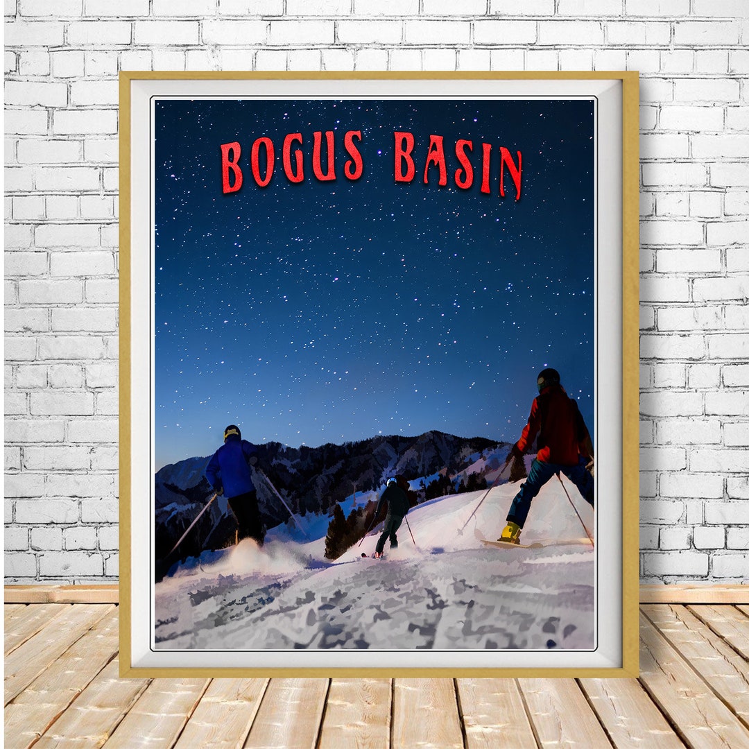 Bogus Basin Poster, Boise Print, Idaho Print, Skiing Poster, Bogus ...