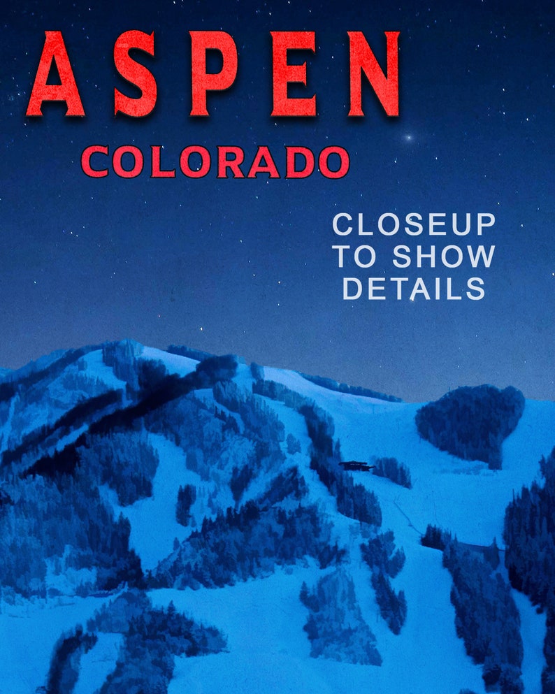 Aspen Colorado Poster Aspen Print Colorado Print Skiing - Etsy