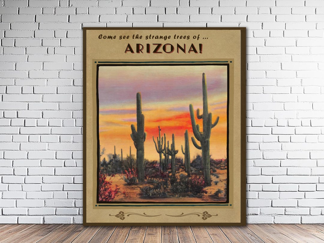 Saguaro Tree Poster, National Park Poster, Arizona Decor Desert ...