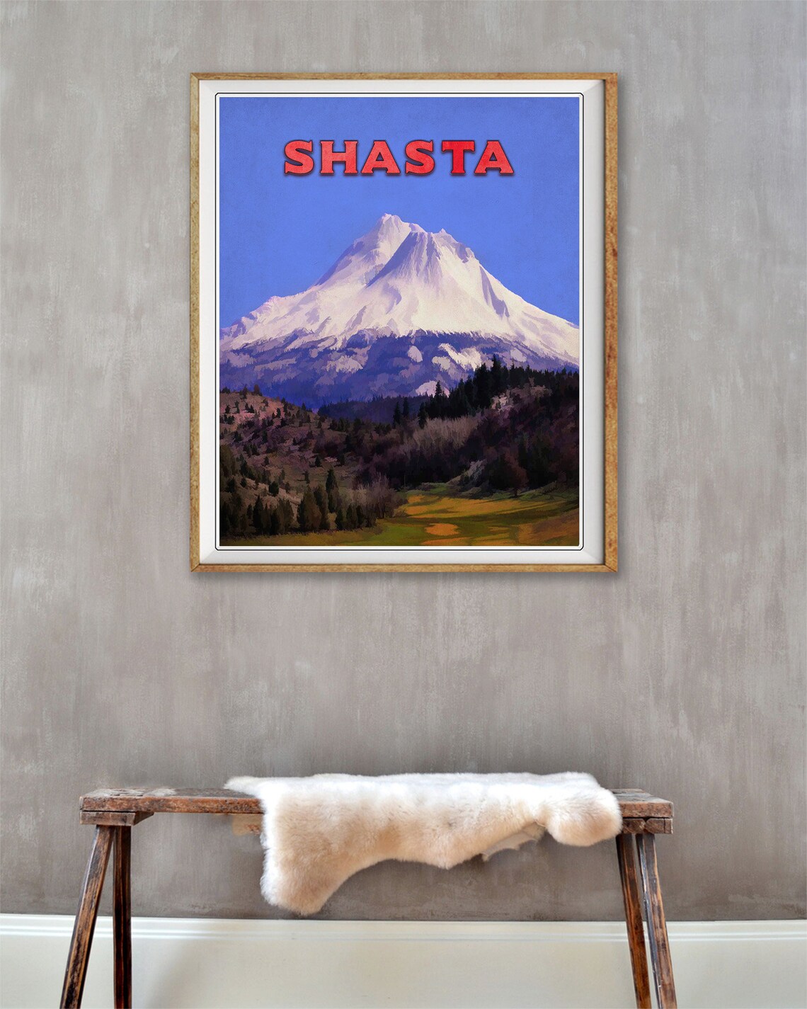 Mt Shasta Poster California Print Mount Shasta Print | Etsy