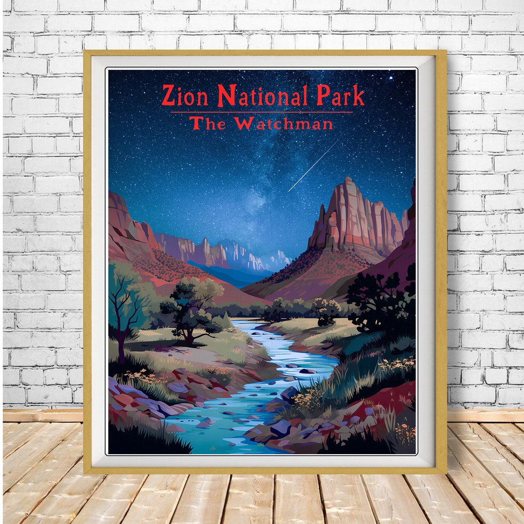 Zion Poster, National Park Poster, Utah Poster, Zion National Park ...
