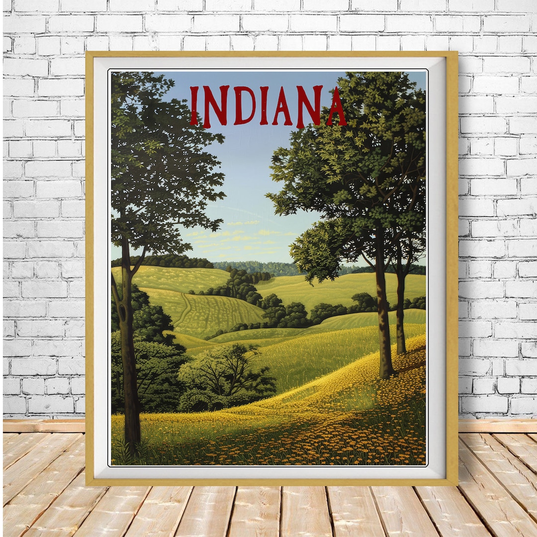 Indiana Poster, Summertime Art, Indiana Landscape Print, Summer ...