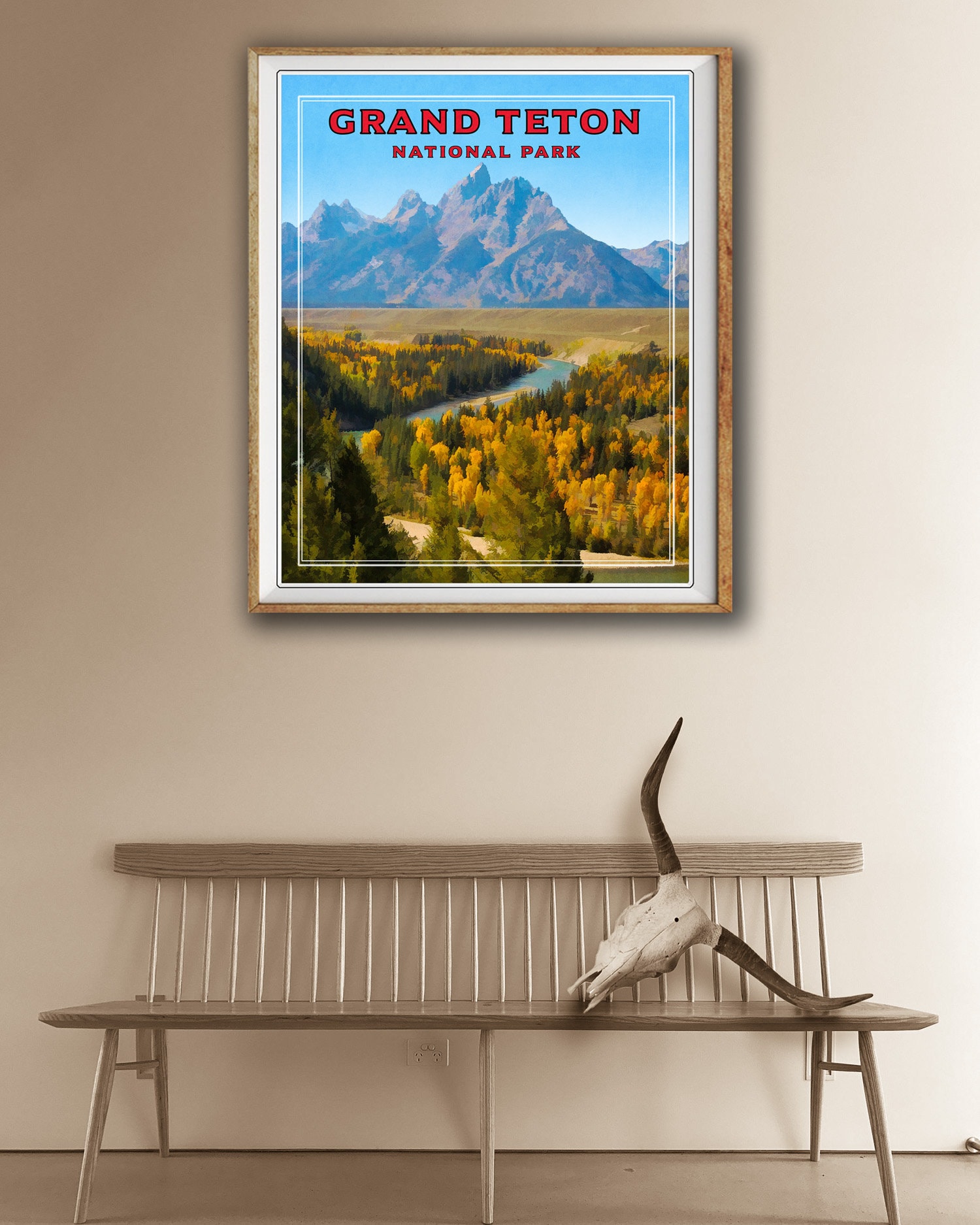 Grand Teton Poster National Park Print Teton Print Vintage | Etsy