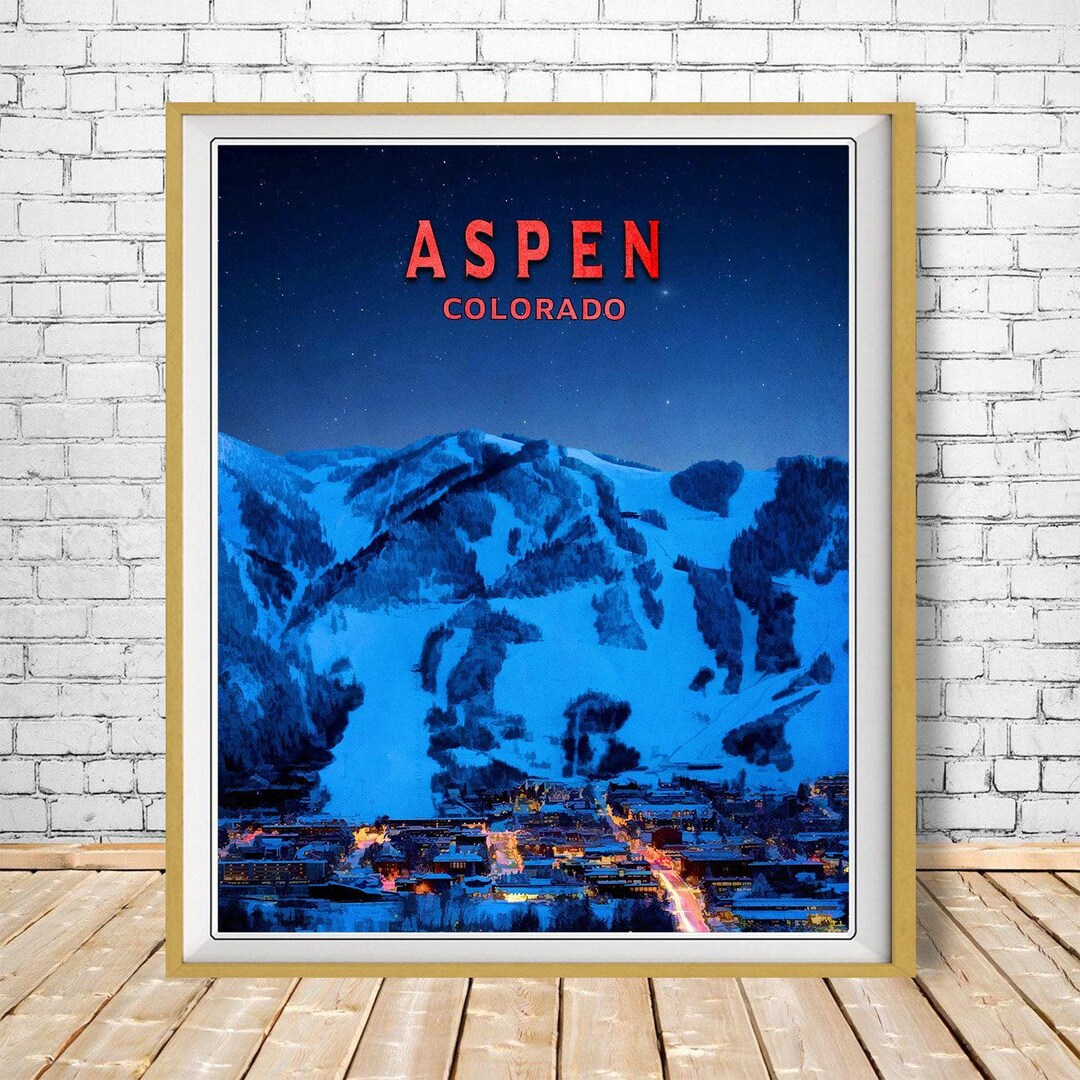 Aspen Colorado Poster, Aspen Print, Colorado Print, Skiing Poster ...