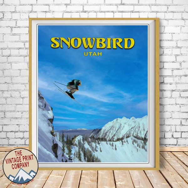 Vintage Ski Poster Snowbird - Etsy