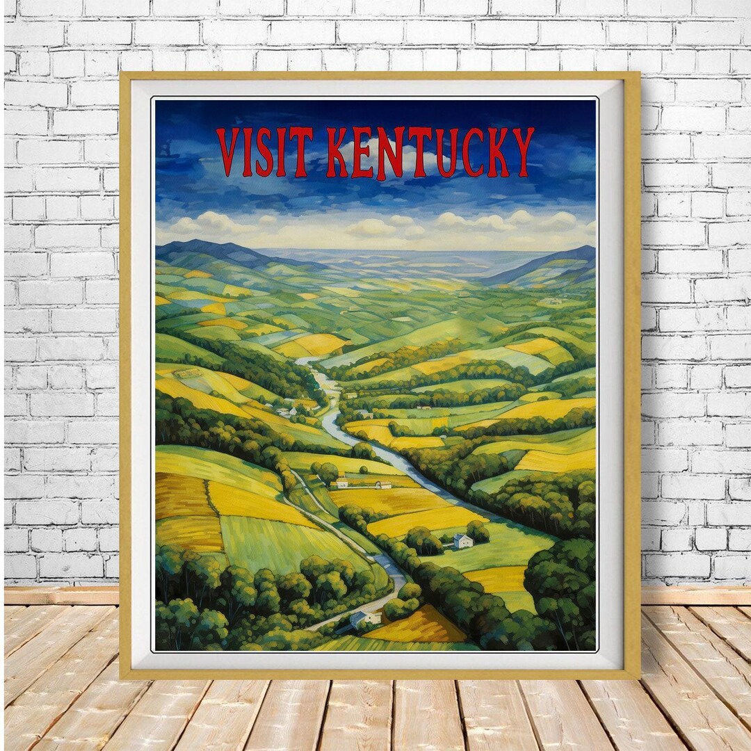 Kentucky Landscape Art: Countryside Fields and Hills - Printable or ...