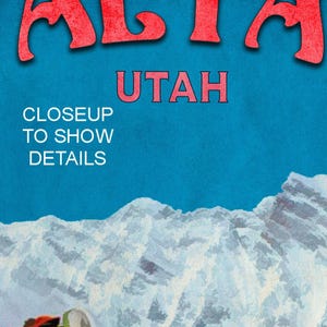 Alta Utah Poster, Utah Print, Alta Ski Resort Print, Skiing Poster ...