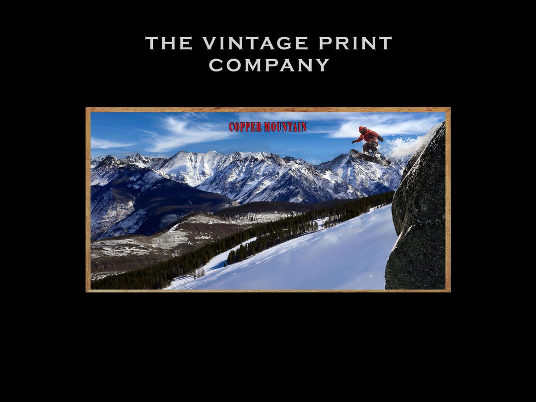 Copper Mountain Snowboard Poster, Colorado Print, Landscape Print ...