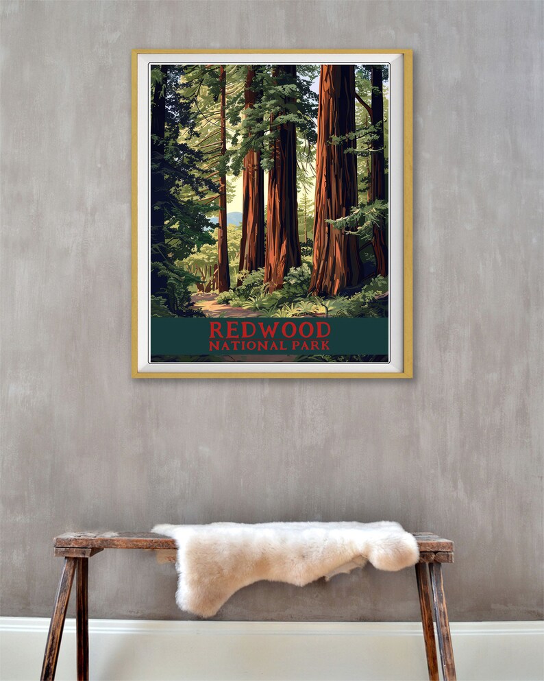 Redwood National Park Poster, Redwoods Print, California Poster ...