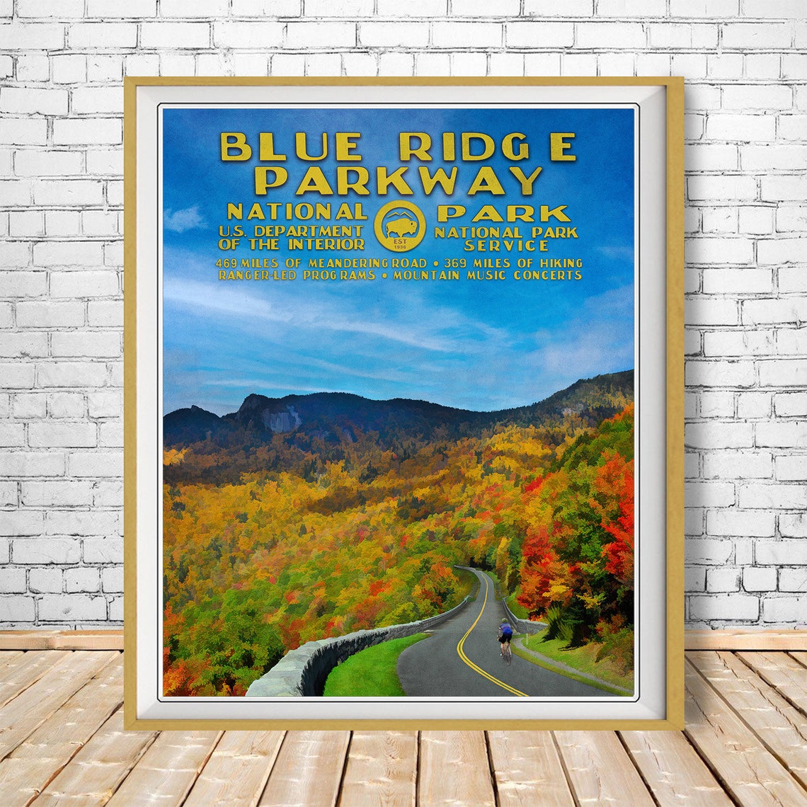 Blue Ridge Parkway Poster National Park Poster Smoky - Etsy