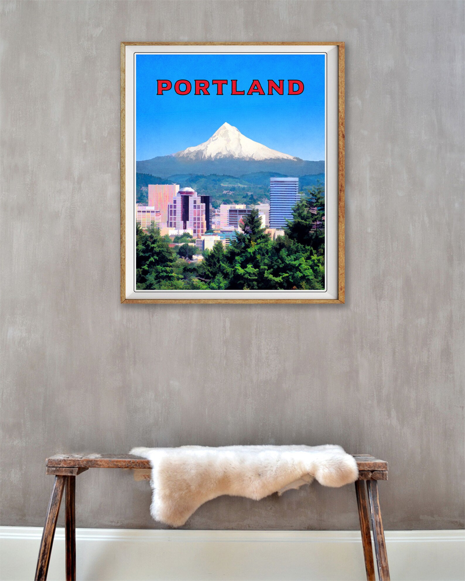 Portland Poster, Portland Oregon Print, Portland Art, Oregon Poster, Mt ...
