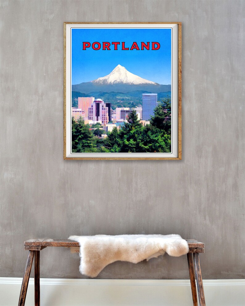 Portland Poster, Portland Oregon Print, Portland Art, Oregon Poster, Mt ...