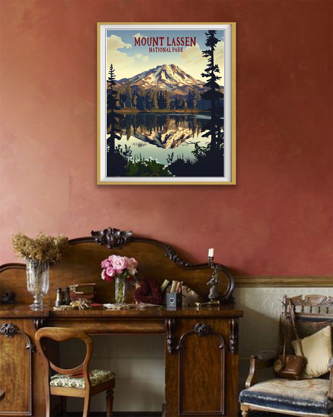 Mount Lassen Poster, National Park Poster, California Decor, Mount ...