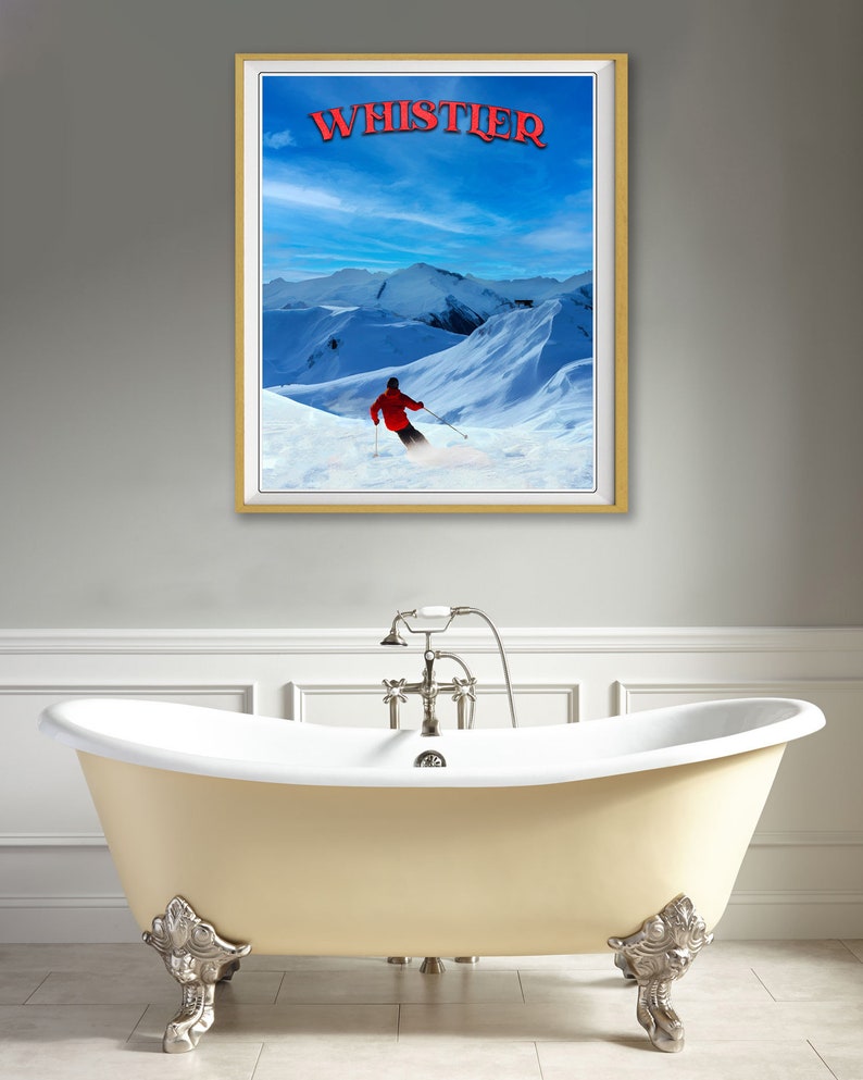 Whistler Ski Poster, Vancouver BC Print, Canada Decor, Whistler Ski ...