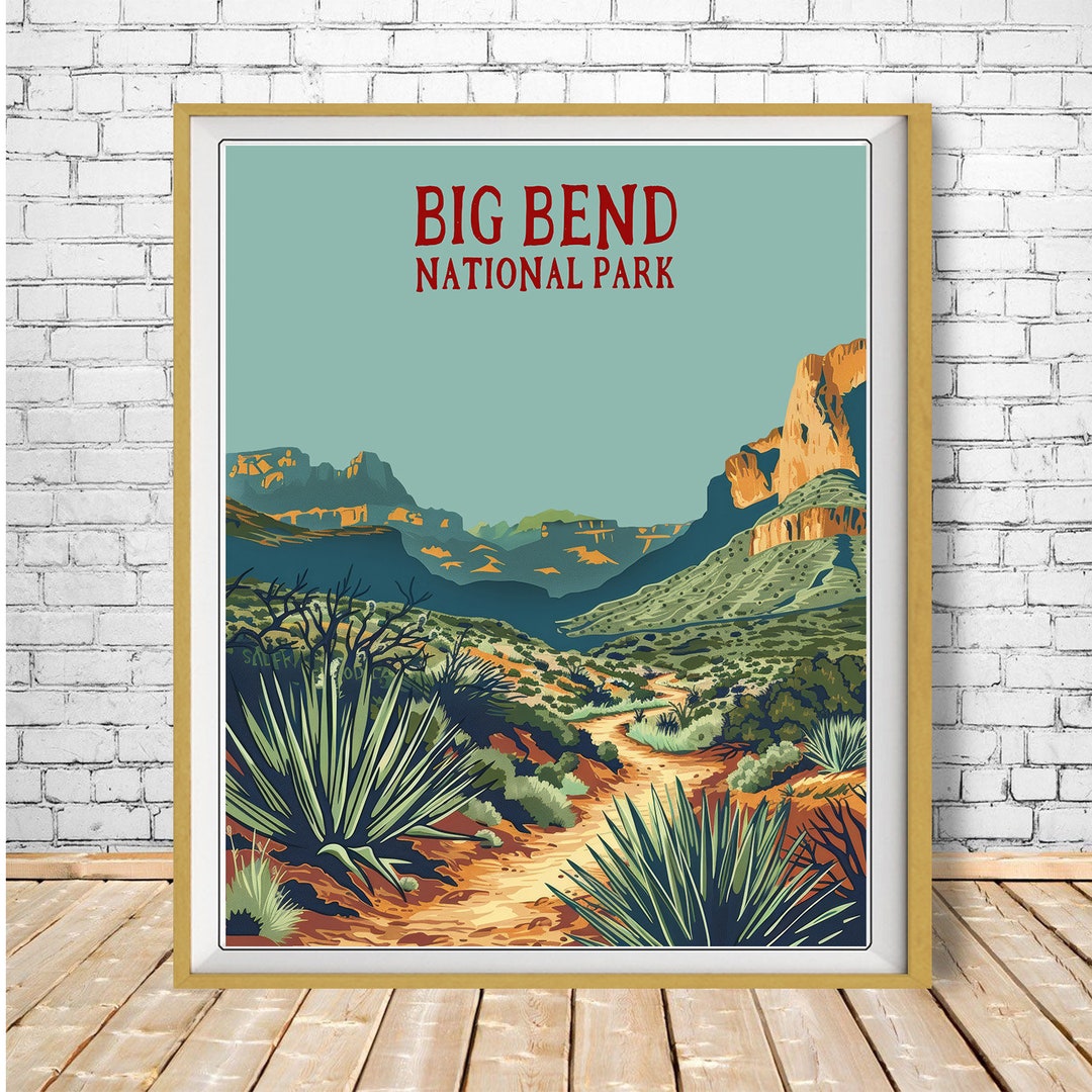 Big Bend Poster, National Park Print, Texas Decor, Desert Landscape ...