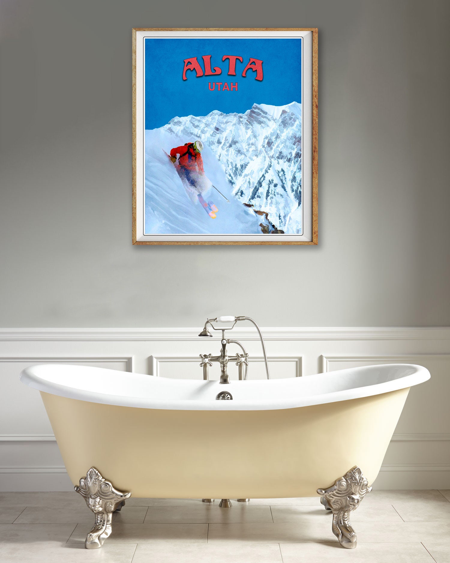 Alta Utah Poster, Utah Print, Alta Ski Resort Print, Skiing Poster ...