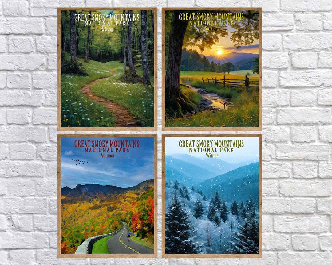 Great Smoky Mountains Posters, Discounted Set, National Park Print ...