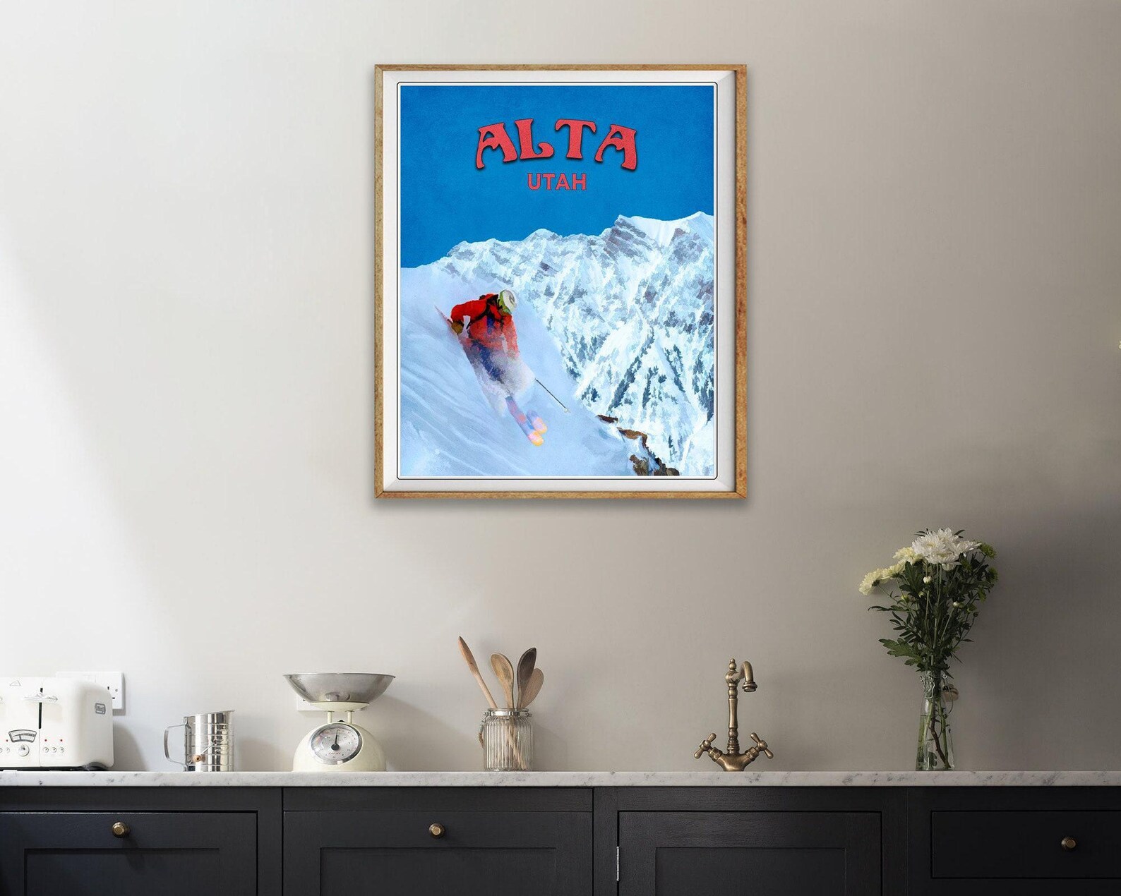 Alta Utah Poster, Utah Print, Alta Ski Resort Print, Skiing Poster ...
