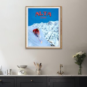 Alta Utah Poster, Utah Print, Alta Ski Resort Print, Skiing Poster ...