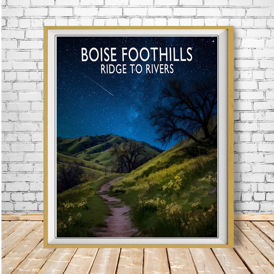Boise Print, Boise Poster, Idaho Print, Boise Foothills, Milky Way ...