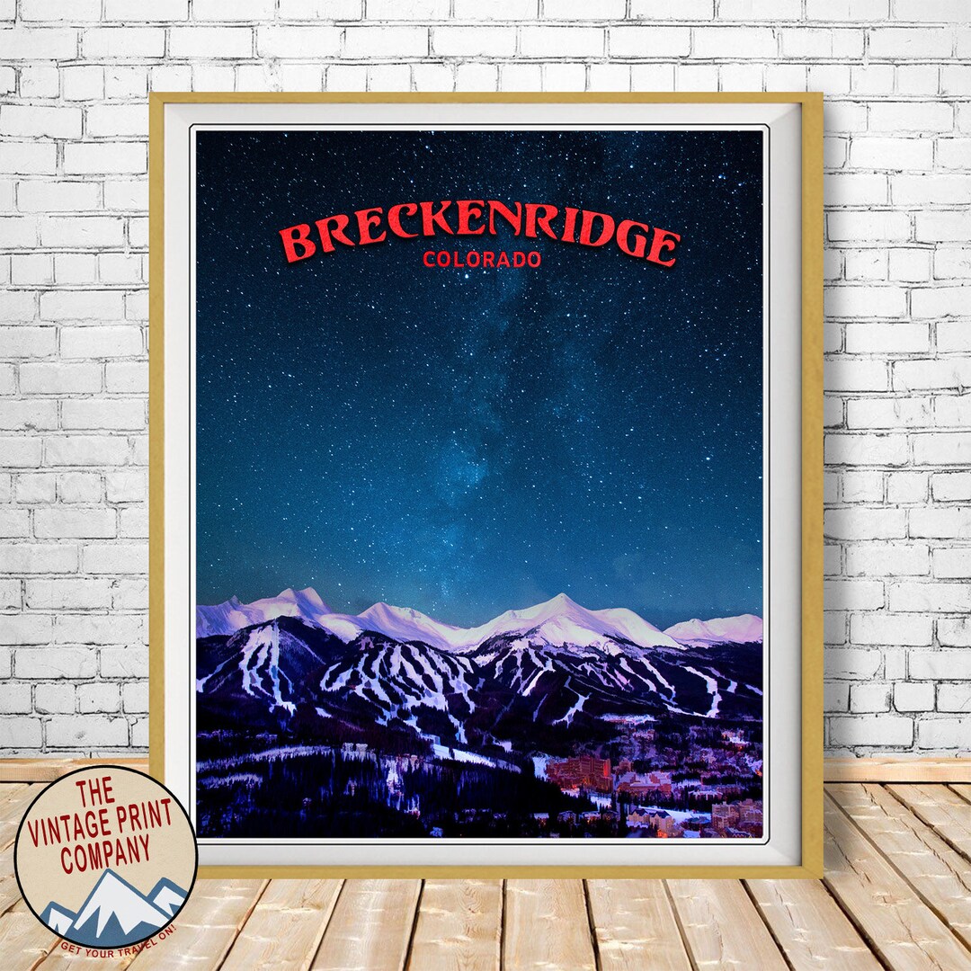 Breckenridge Poster, Colorado Print, Breckenridge Print, Night Skiing ...