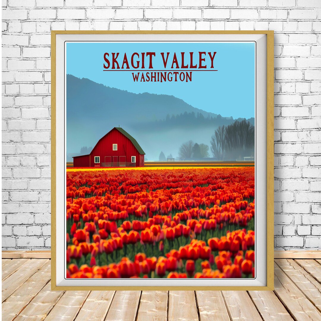 Skagit Valley Tulips Poster, Washington State, Seattle Print, Skagit ...