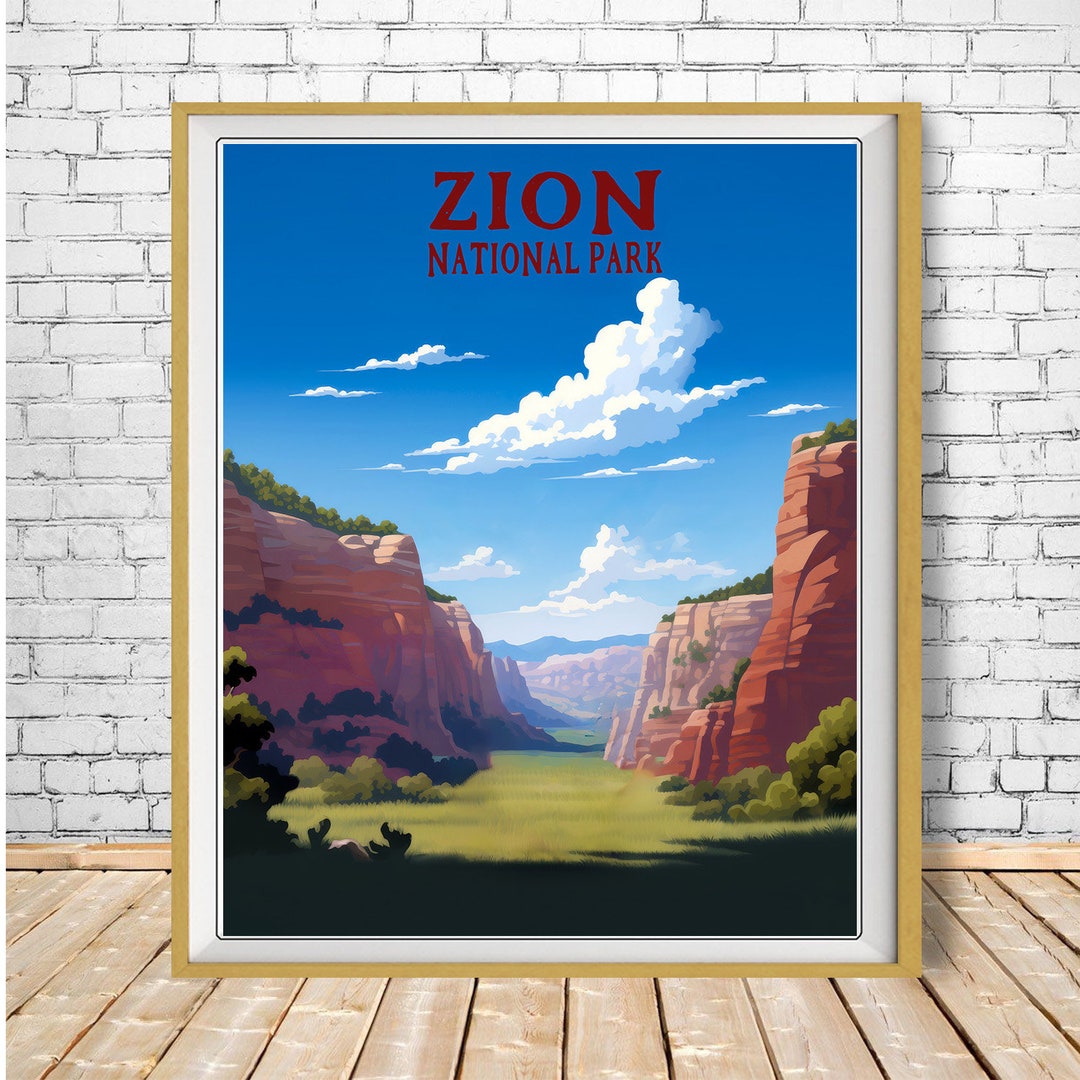 Zion Poster, National Park Poster, Utah Poster, Zion National Park ...