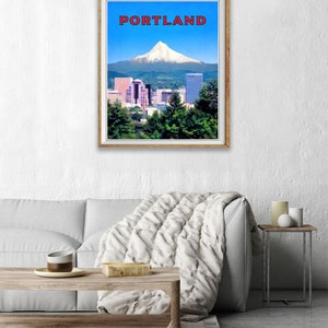 Portland Poster, Portland Oregon Print, Portland Art, Oregon Poster, Mt ...