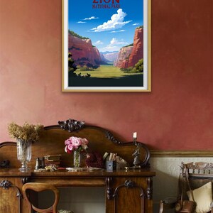 Zion Poster, National Park Poster, Utah Poster, Zion National Park ...