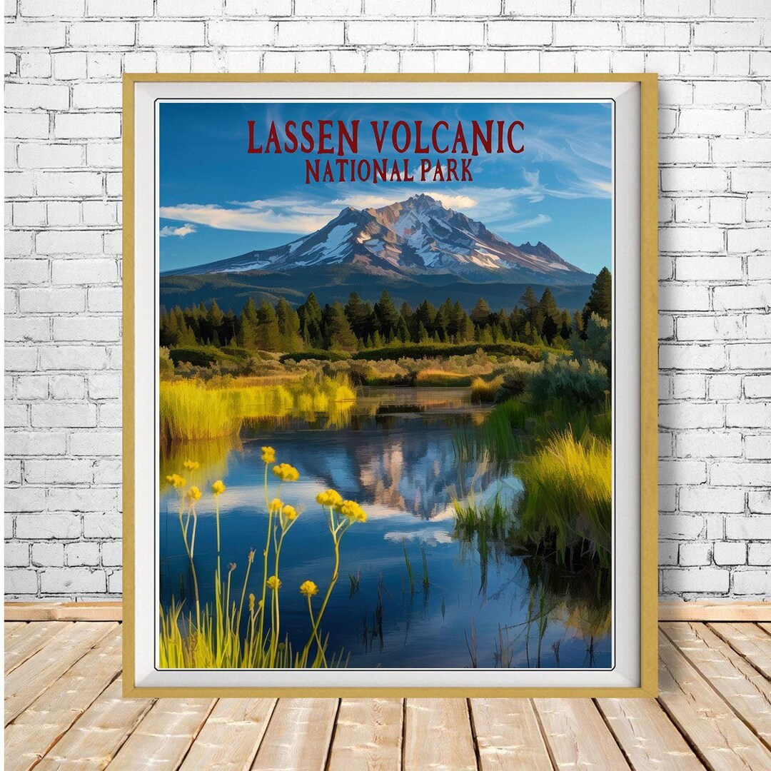 Mount Lassen Poster, National Park Poster, California Decor, Mount ...