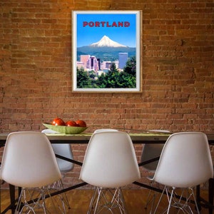 Portland Poster, Portland Oregon Print, Portland Art, Oregon Poster, Mt ...