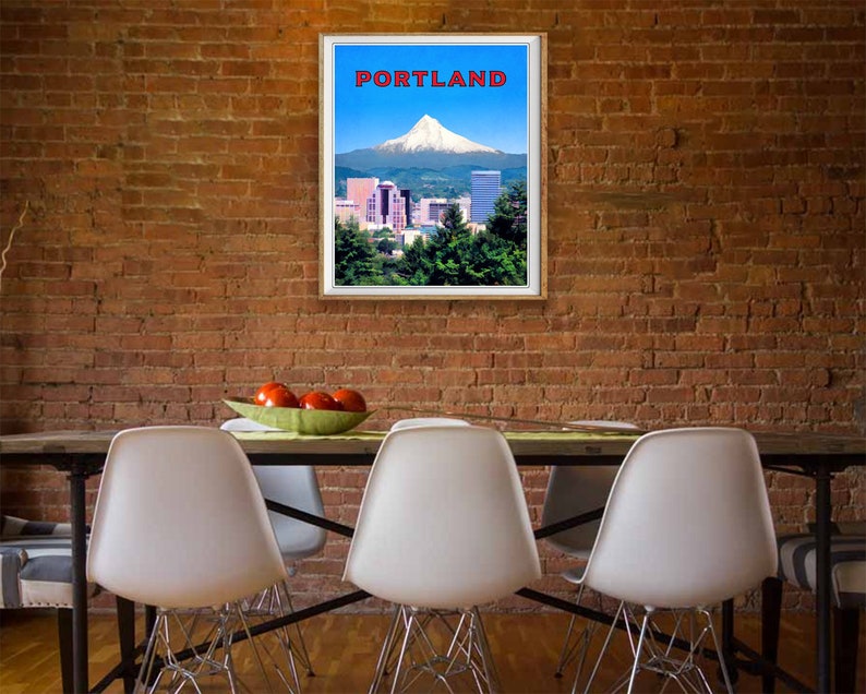 Portland Poster, Portland Oregon Print, Portland Art, Oregon Poster, Mt ...