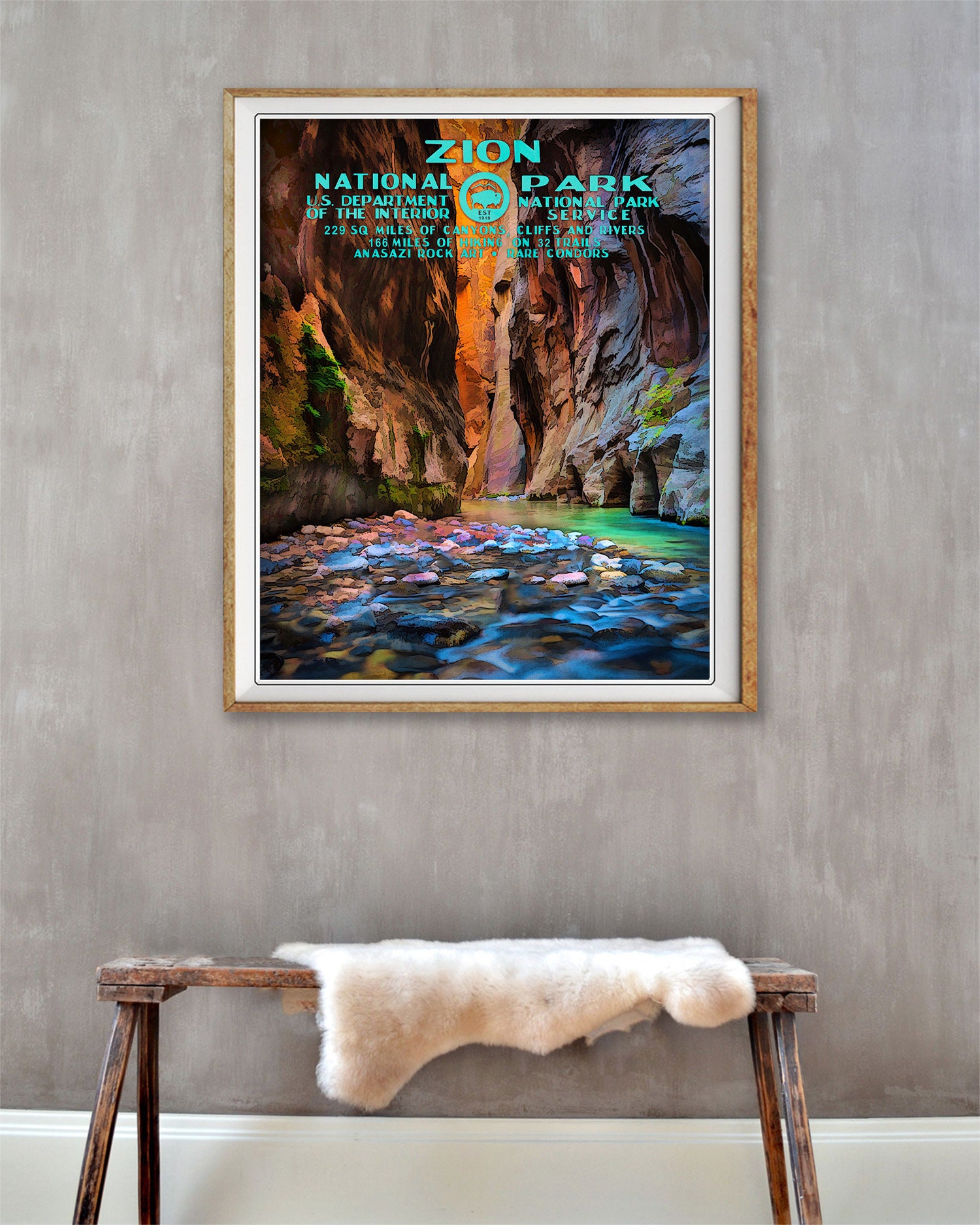 Zion Poster National Park Poster Zion National Park Print | Etsy