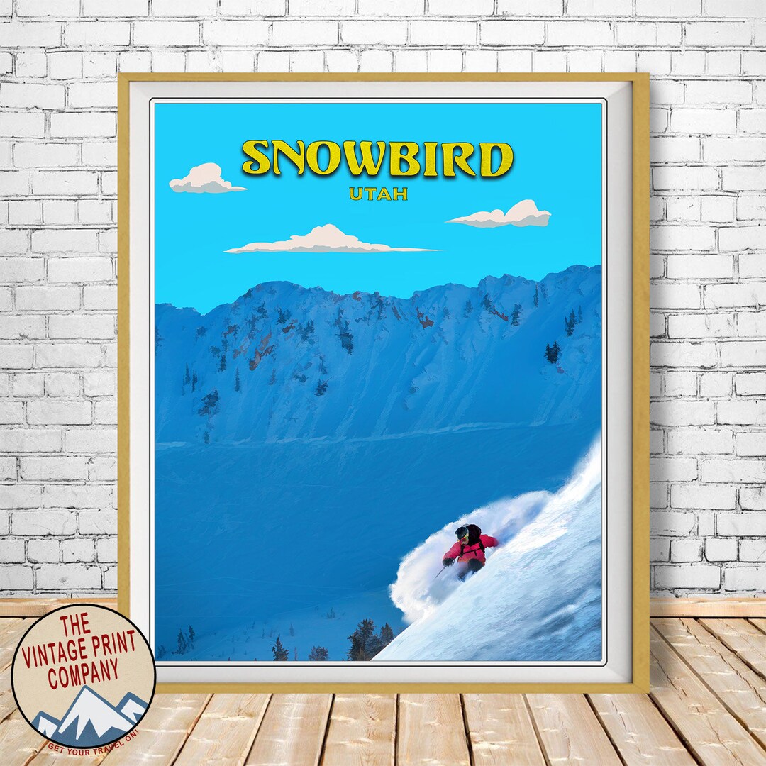 Snowbird Ski Poster, Utah Print, Snowbird Poster Skiing Poster, Salt ...