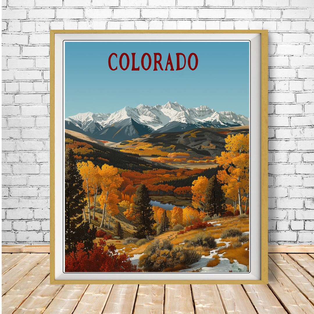 Colorado Poster, Rocky Mountains Art, Colorado Mountain Print, Autumn ...