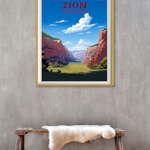 Zion Poster, National Park Poster, Utah Poster, Zion National Park ...