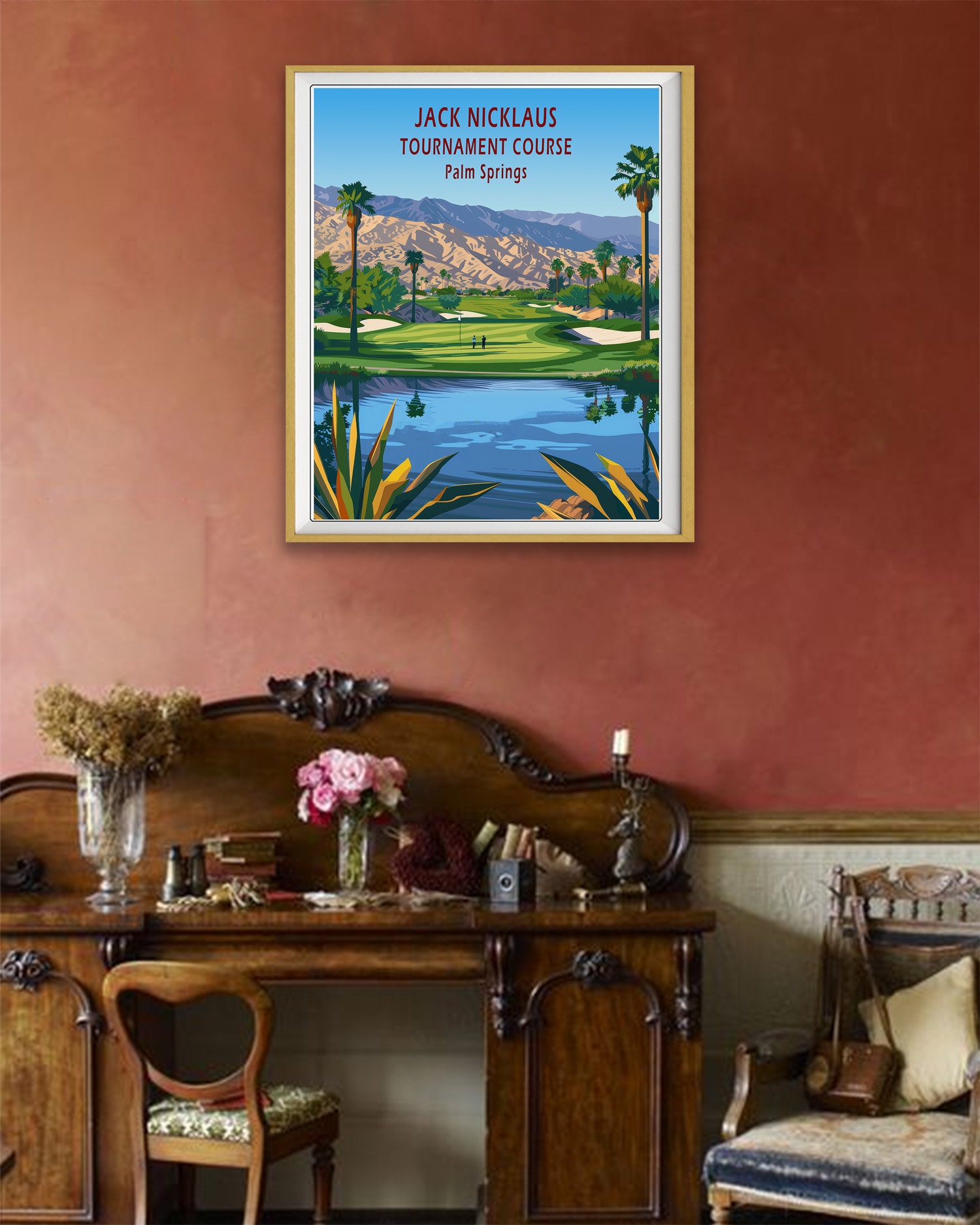 Golf Poster, Jack Nicklaus Golf Course, Palm Springs Decor, Golf Print ...