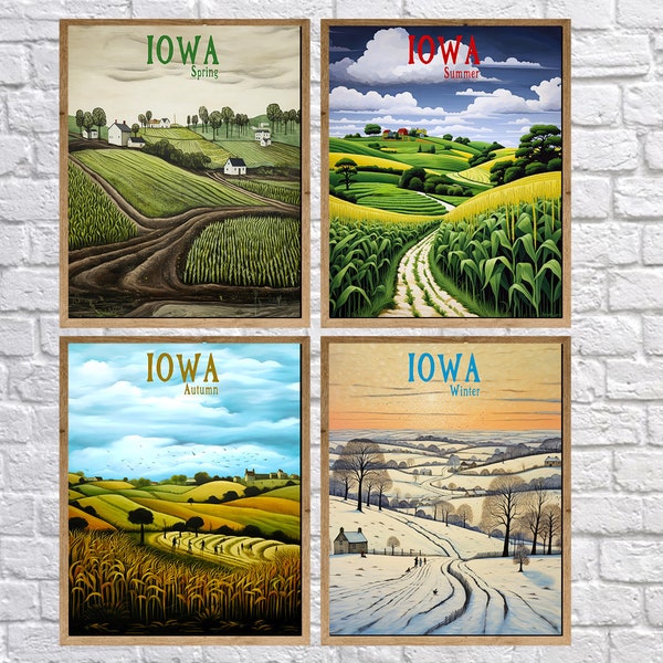 Iowa Print - Etsy