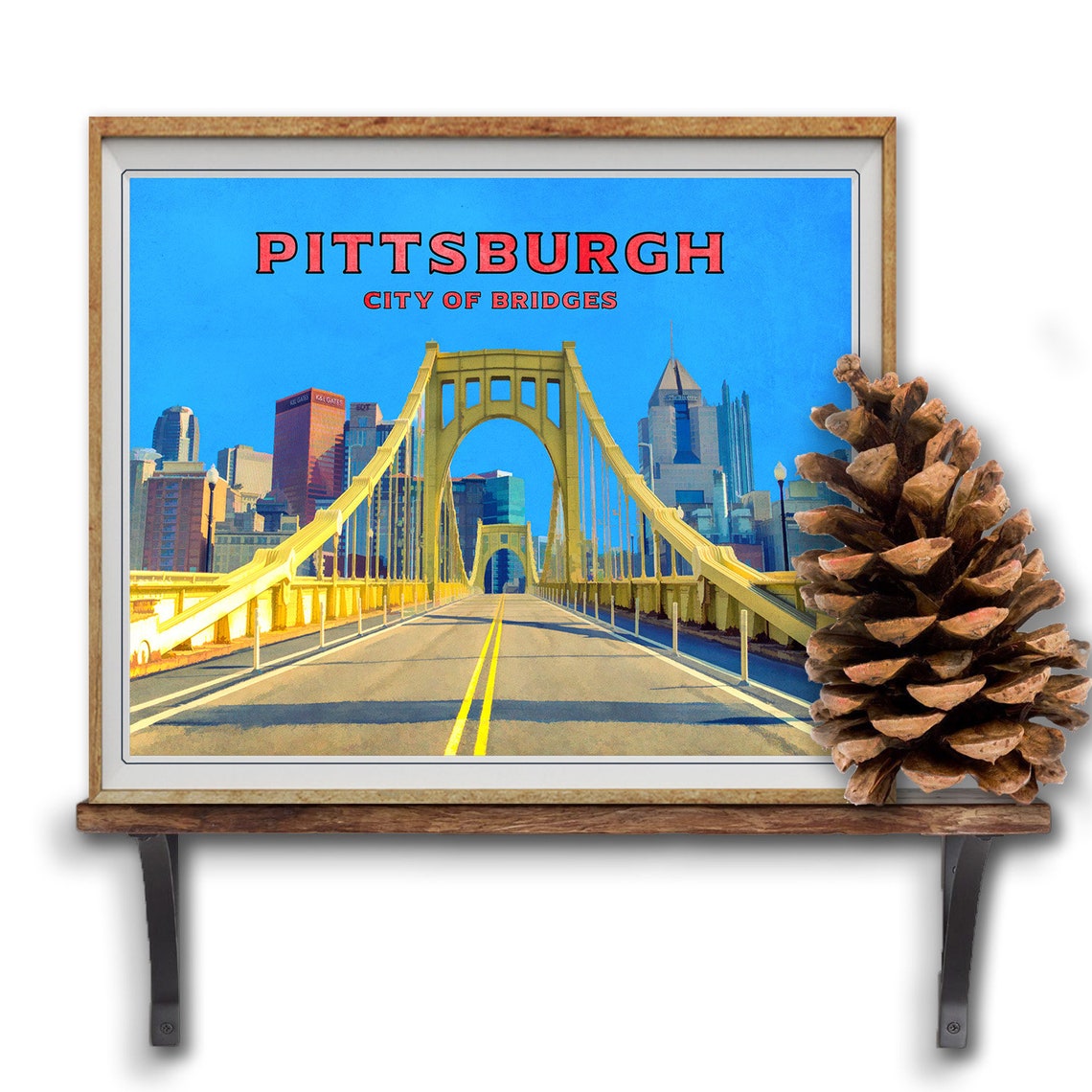 Pittsburgh Poster Pittsburgh Print Pittsburgh Bridges | Etsy
