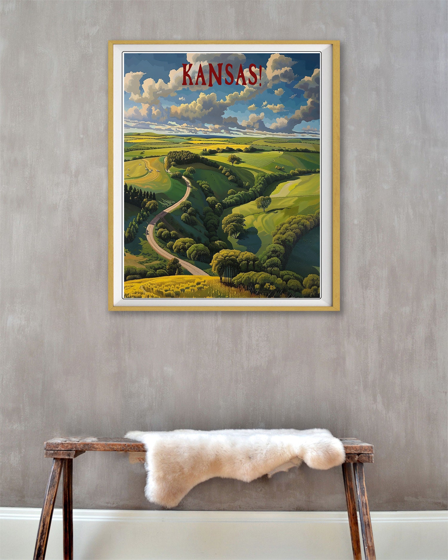 Kansas Poster, Kansas Landscape Print, Rural Kansas Poster, Kansas ...