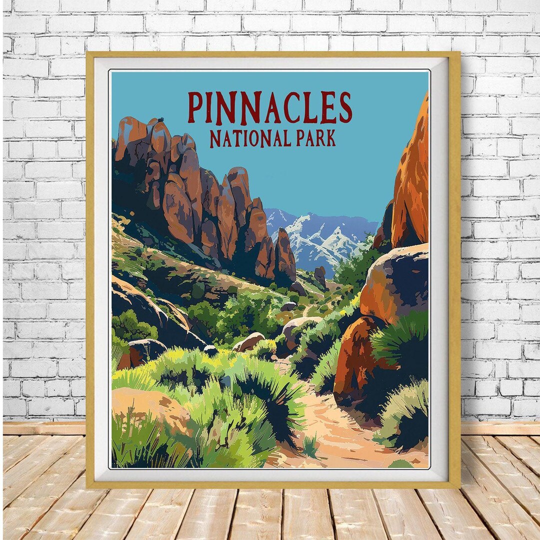 Pinnacles National Park Poster, California Decor, Pinnacles Vintage ...