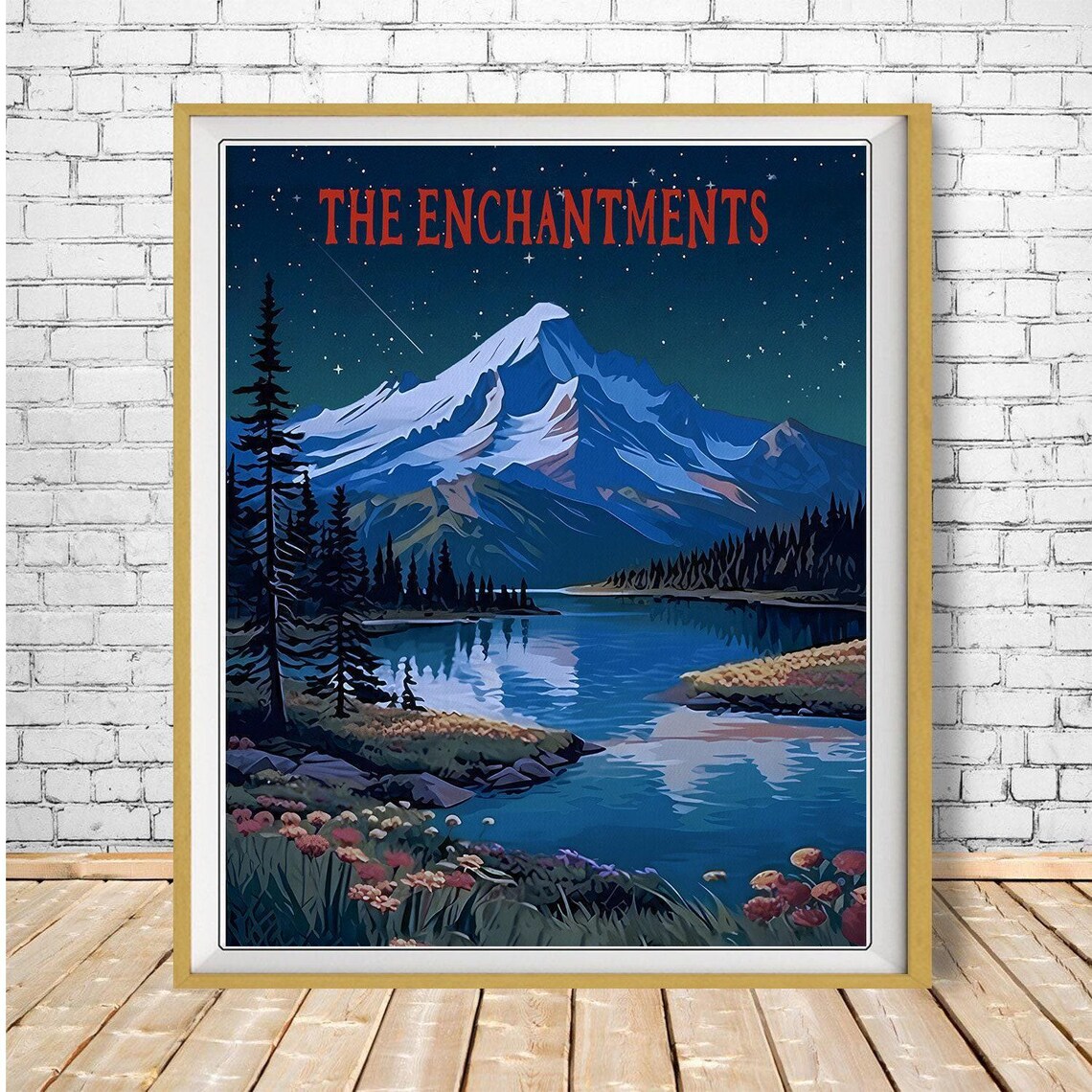 Enchantment Mountains Poster, Night Milky Way Print, Washington State ...