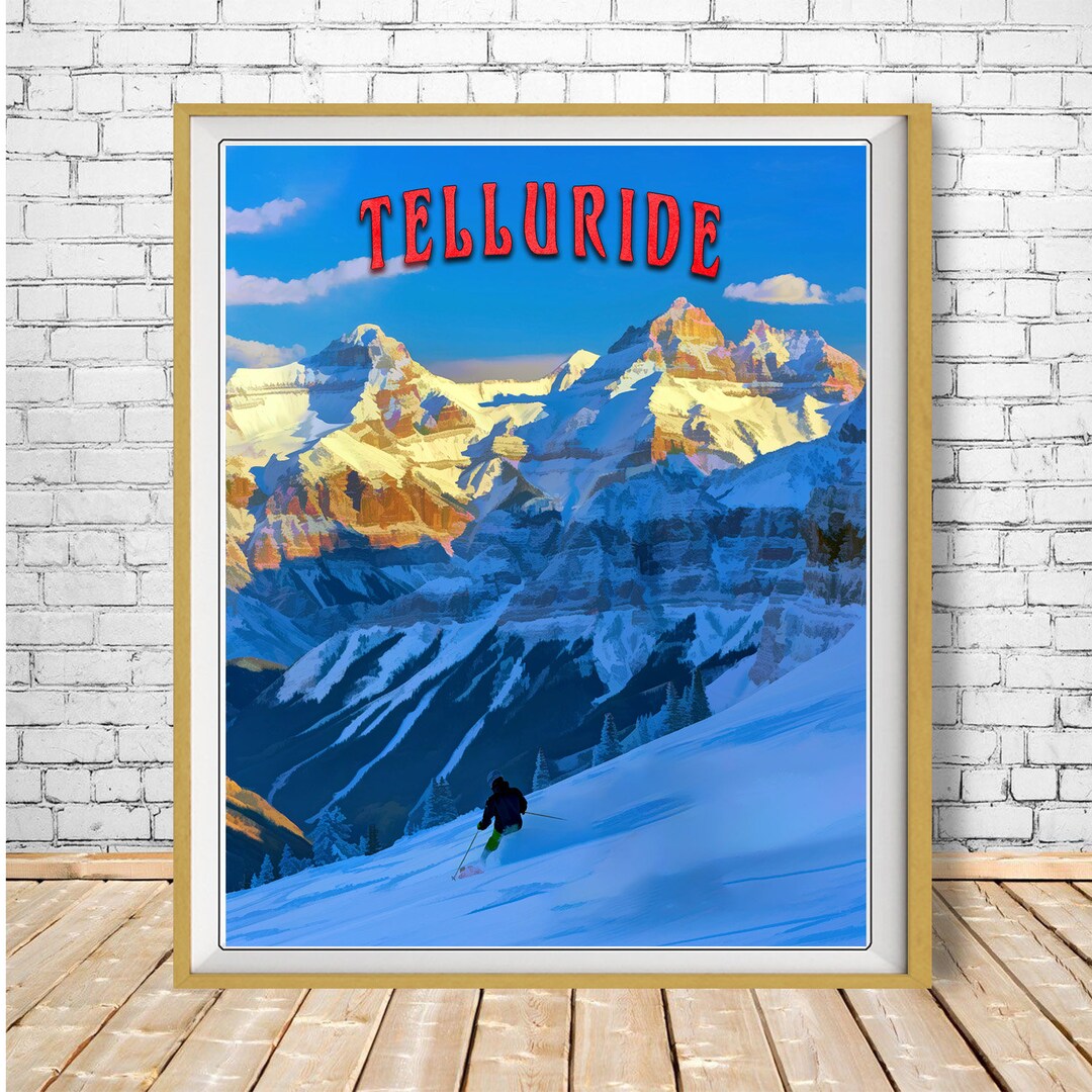 Telluride Poster, Telluride Print, Colorado Print, Skiing Poster ...