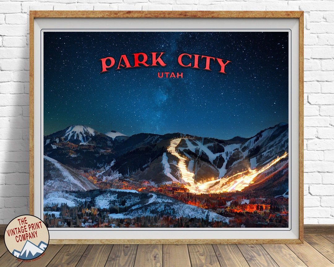 Park City Poster, Utah Ski Poster, Park City Print, Utah Poster, Travel ...